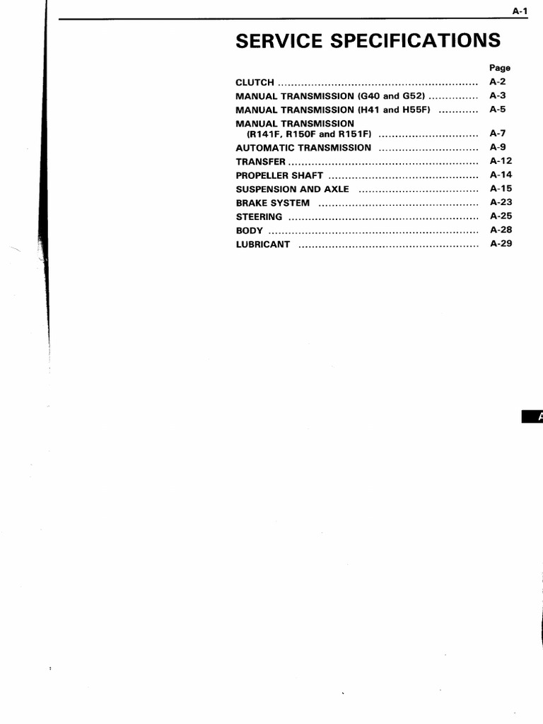 Service Specifications | PDF | Manual Transmission | Land Vehicles