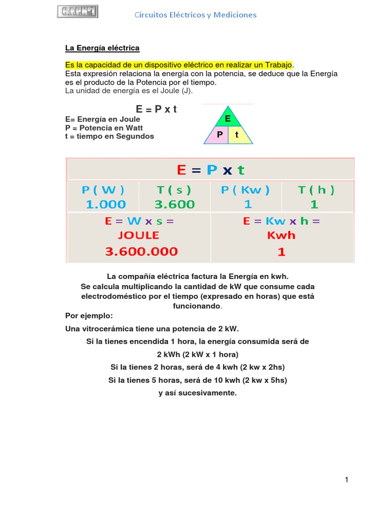 Clase 7 Potencia y Energía | PDF | Energia electrica | Vatio