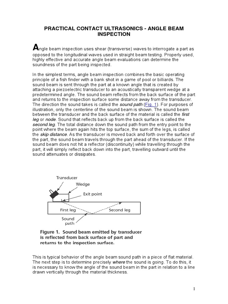 Ut Contact Ultrasonics Angle Beam | PDF | Welding | Construction