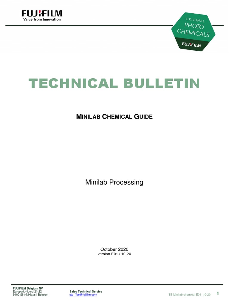 Technical Bulletin: Minilab Processing | PDF | Fujifilm | Chemistry