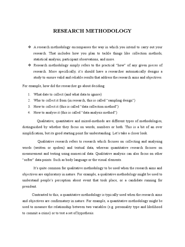 Research Methodology | PDF | Methodology | Quantitative Research