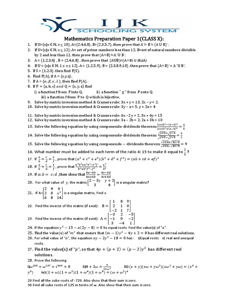 Class X Mathematics Preparation Guide | PDF | Mode (Statistics ...
