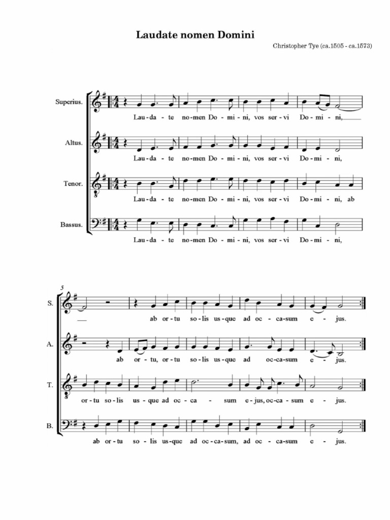 Christopher Tye - Laudate Nomen Domini (Edicion Especial) | PDF