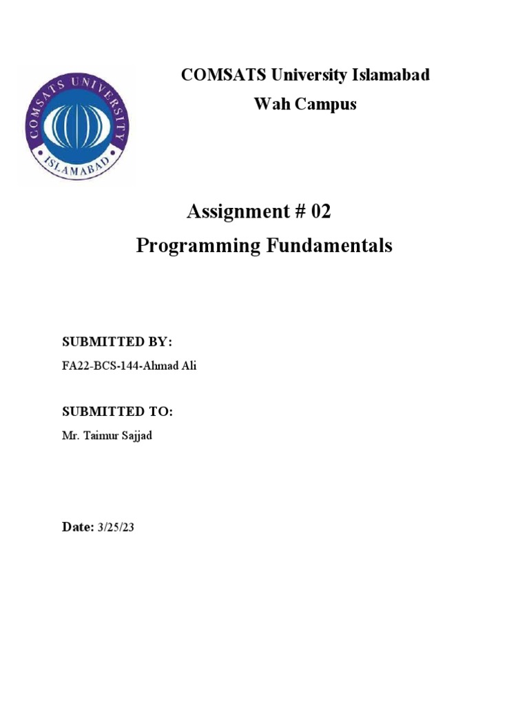 PF (Assignment 2) | PDF