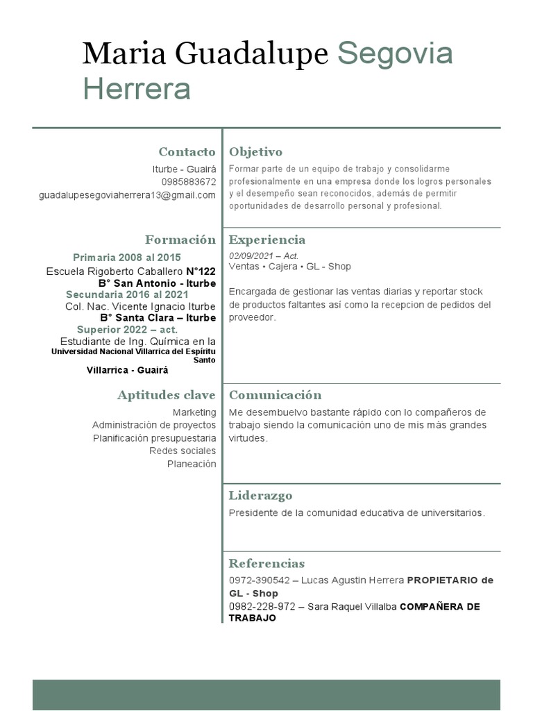 Maria Guadalupe: Segovia Herrera | PDF