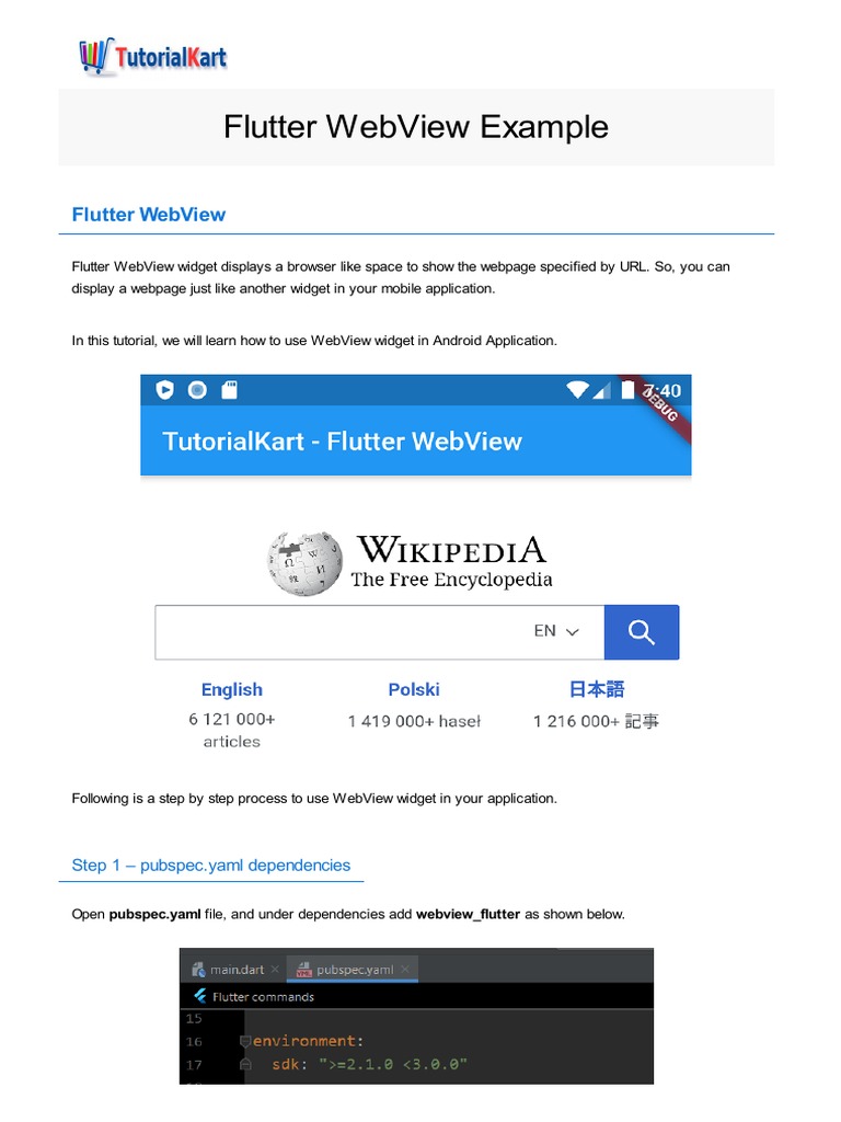 Flutter Webview | PDF | Application Software | Software Development