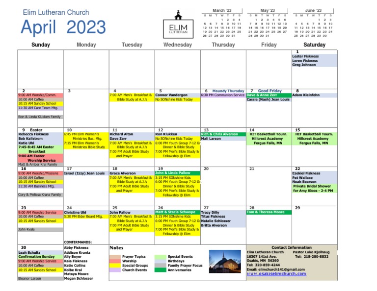 2023 April Calendar | PDF | Catholic Liturgy | Abrahamic Religions
