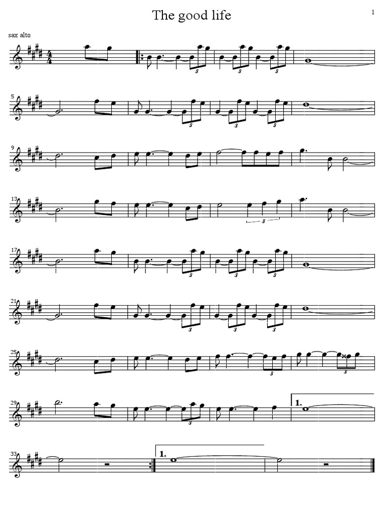 The Good Life Alto Sax | PDF