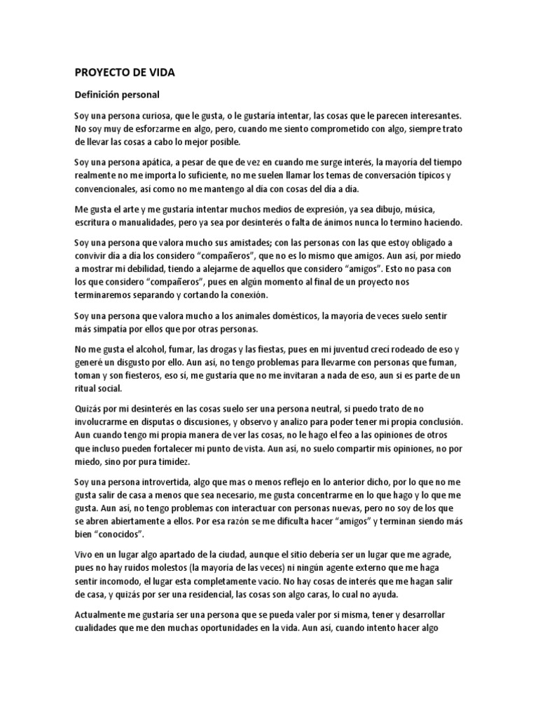 Proyecto de Vida | PDF
