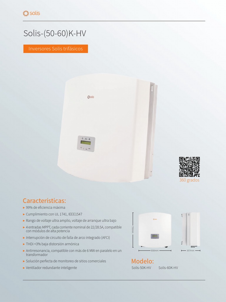 Ficha de Datos Solis 50 60K HV | PDF