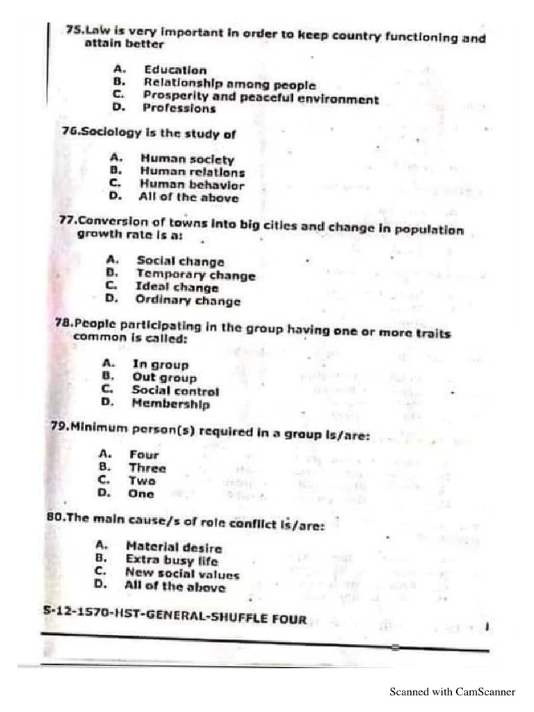 2007 HST Past Papers | PDF