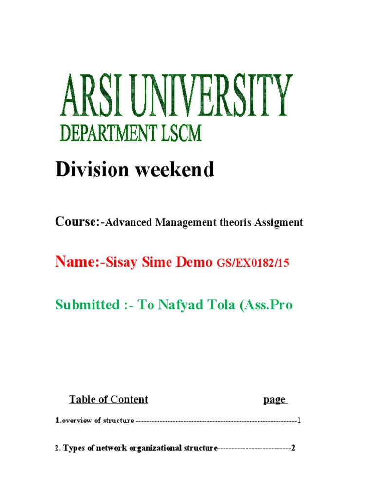 Understanding Network Organizational Structure | PDF | Organizational ...