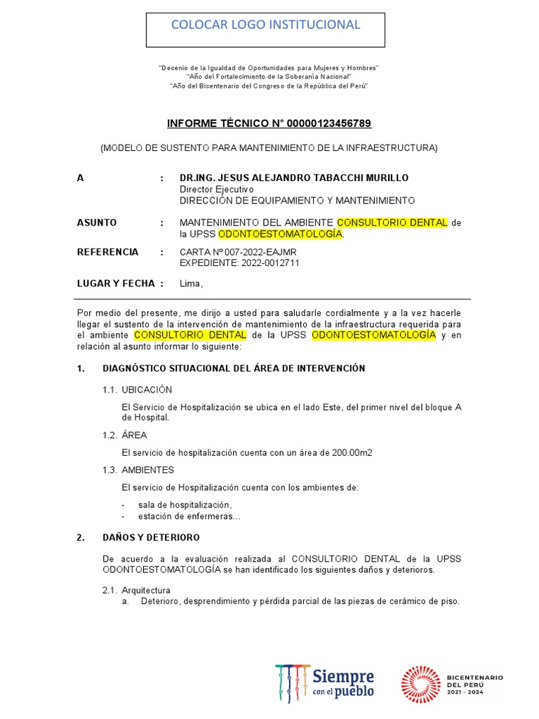 7.2 Modelo de Informe | PDF