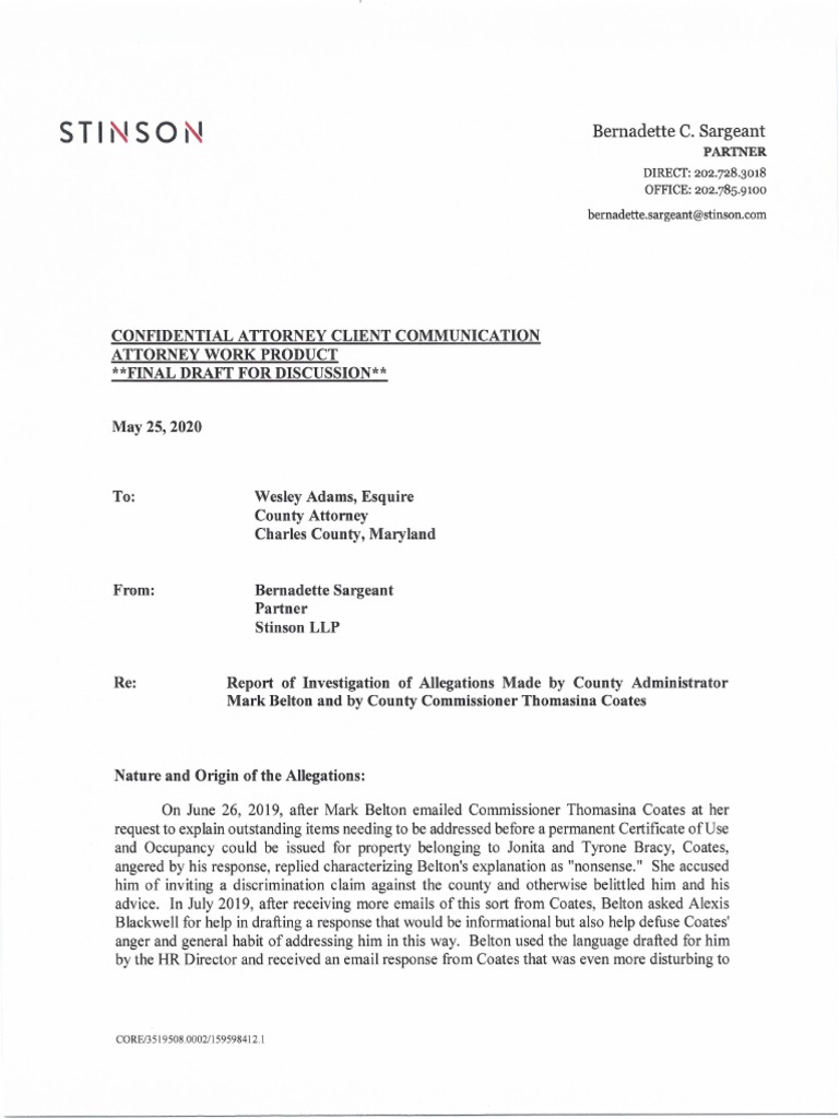 Charles County Secret Investigation Report | PDF