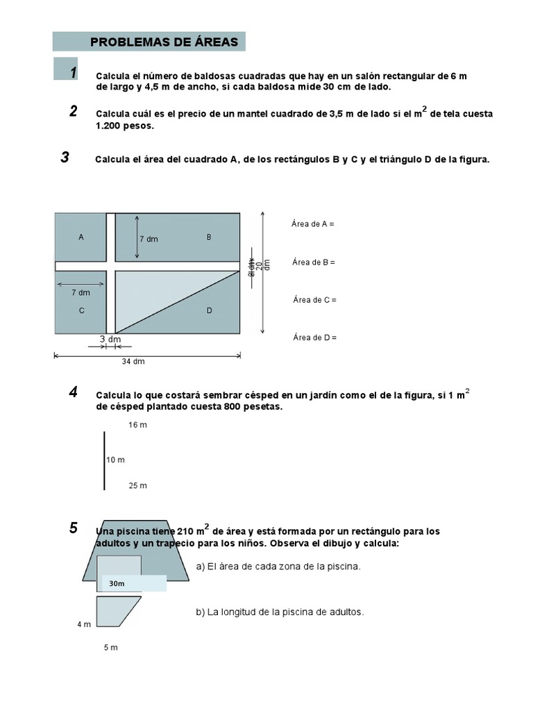 Problemas de Áreas | PDF | Geometría Elemental | Formas geométricas