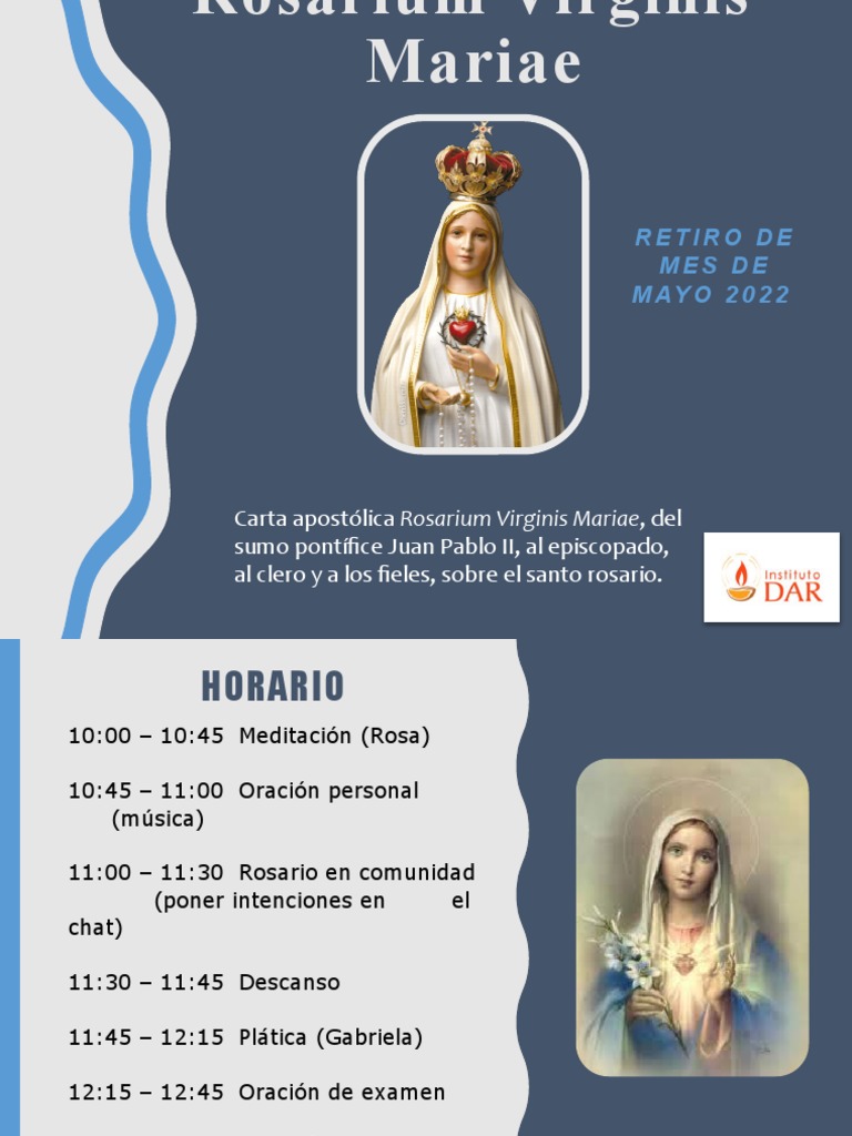 Rosarium Virginis Mariae | PDF | Rosario | María, madre de Jesús