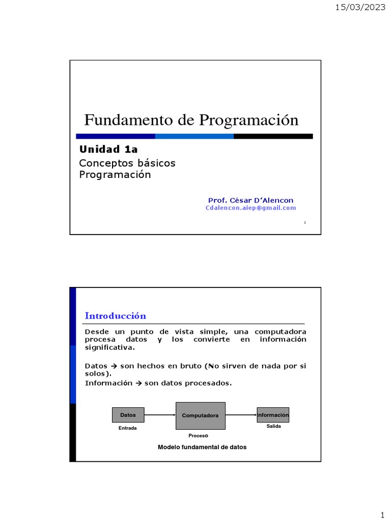 Unidad1a_Fundamentos_de_Programación | PDF | Programación | Programa de computadora