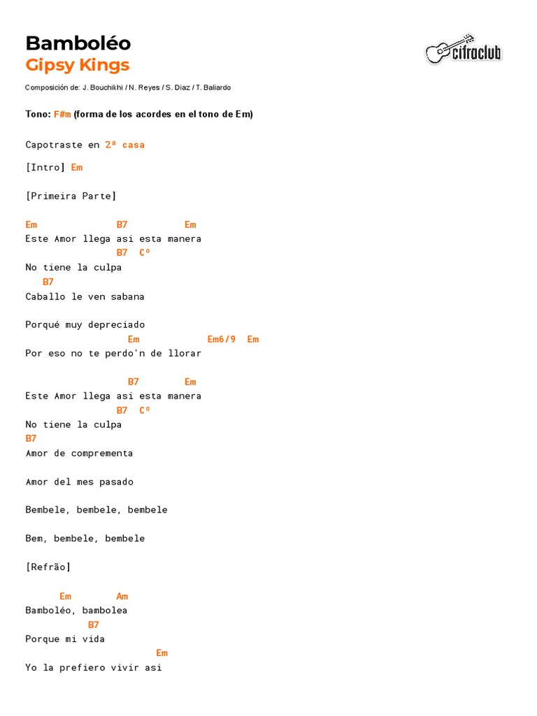 Bamboléo: Gipsy Kings | PDF