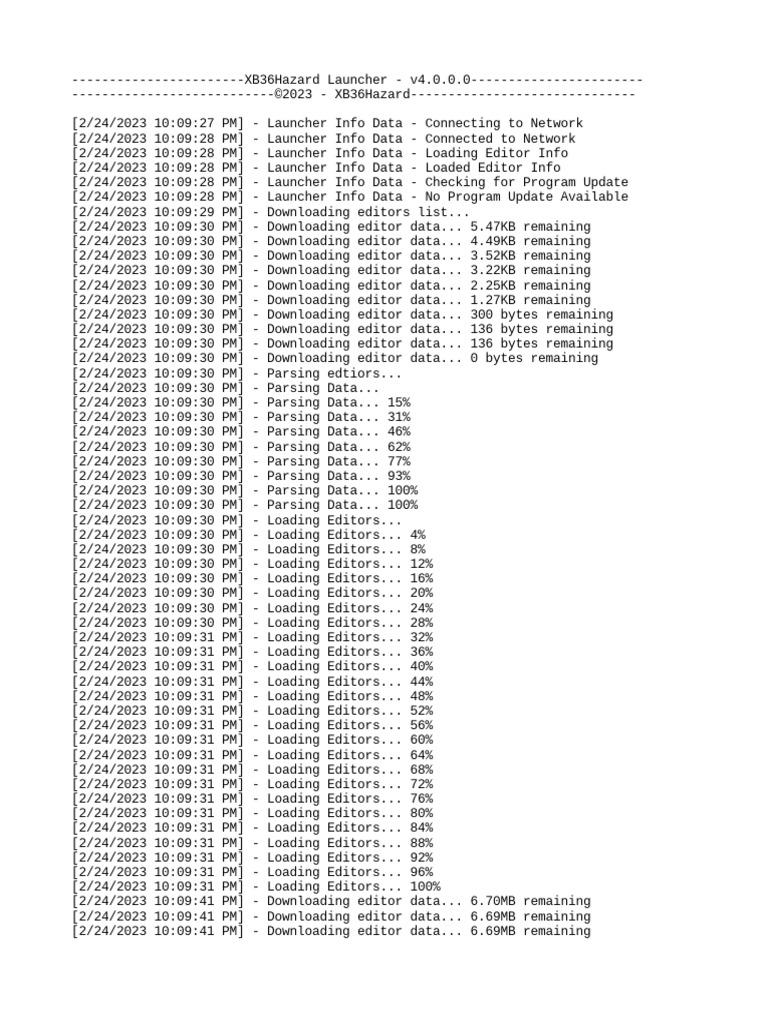 XB36Hazard Launcher - STARTUP LOG | PDF | Computing | Computer Architecture