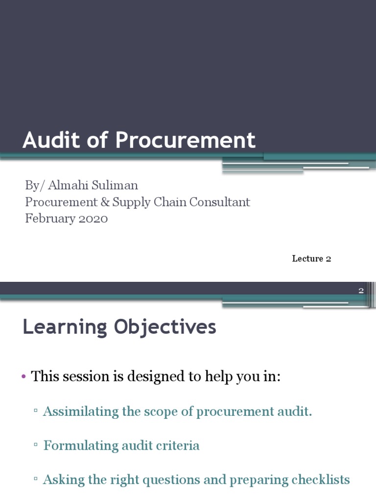 Procurement Audit | PDF | Audit | Procurement