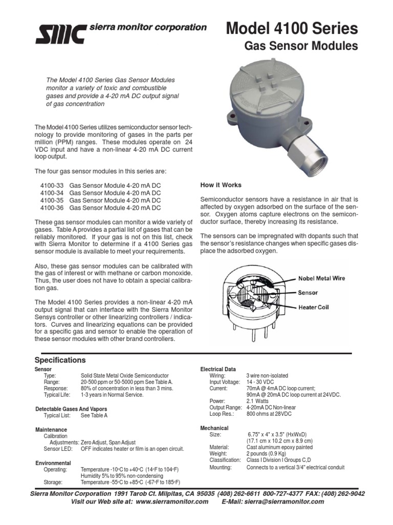 SMC Model 4100 Series - Manual | PDF | Sensor | Gases