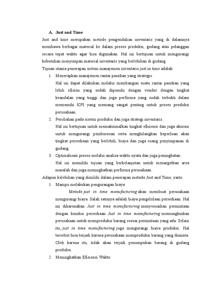 Metode Just in Time dan EOQ dalam Inventaris | PDF | Bisnis | Pengelolaan Keuangan & Uang