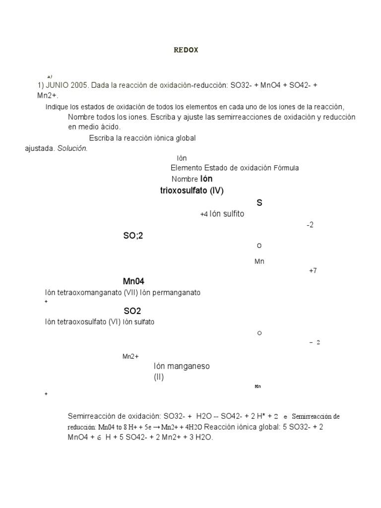 Redox PDF | PDF | Redox | Ánodo