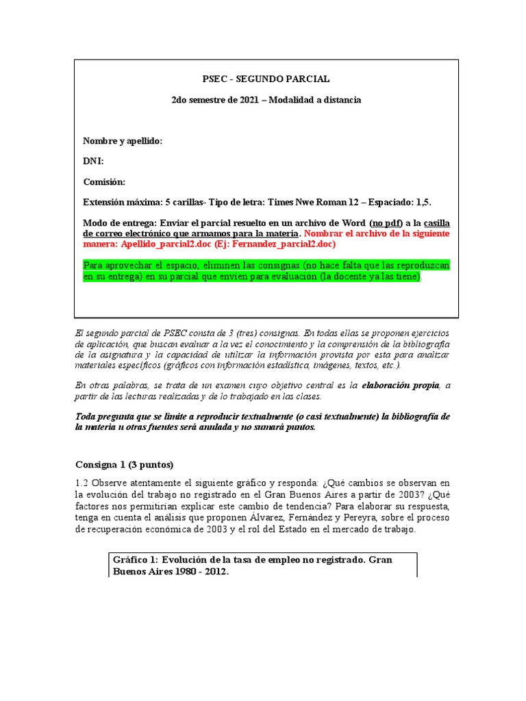 Consigna 2do Parcial Psce 2021 | PDF | Finanzas y dinero