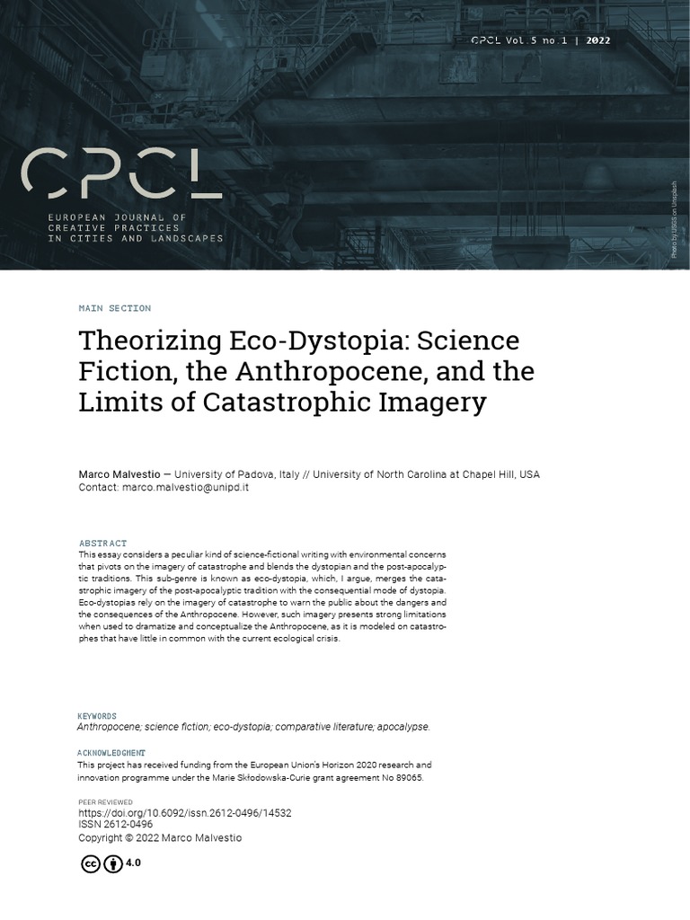 Theorizing Eco-Dystopia: Science Fiction, The Anthropocene, and The ...
