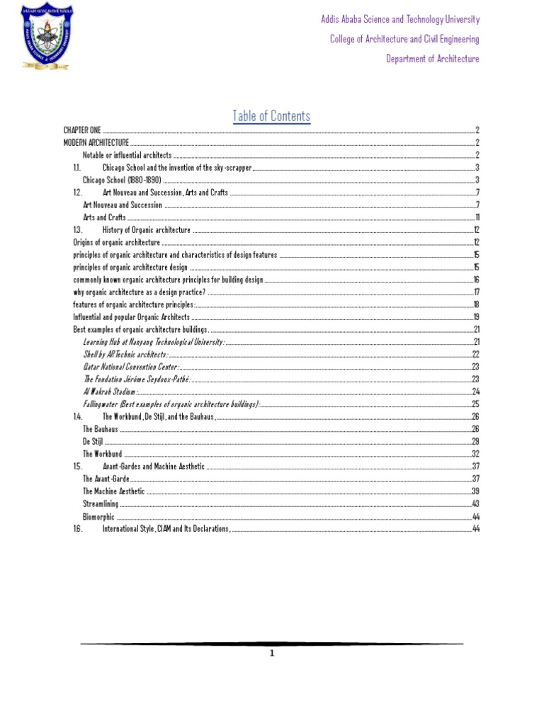 Chapter 1 MODERNISM IMPACTS ON ARCHITECTURE | PDF | Window | Art Nouveau