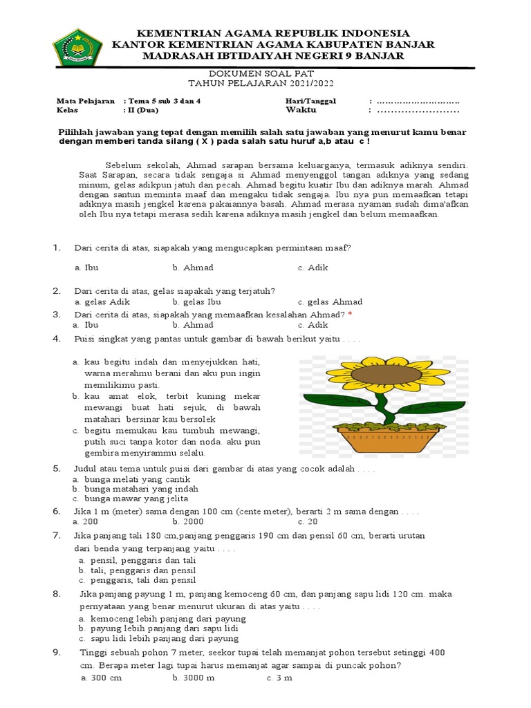 UKK TEMA 5 SUB 3 DAN 4 - Google Formulir | PDF