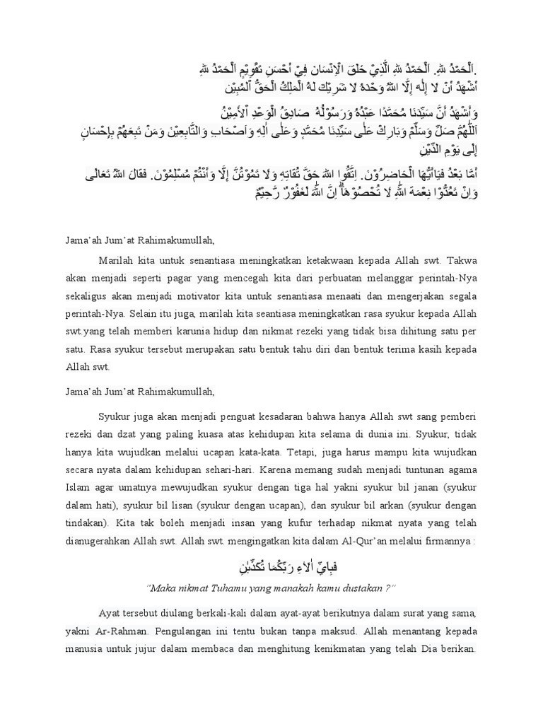 Khutbah 3 Bentuk Syukur | PDF