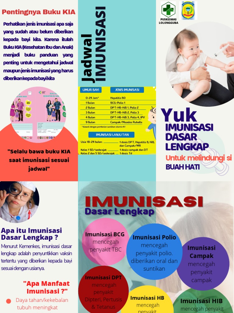 Leaflet Imunisasi 1 PKM Lolong Guba | PDF