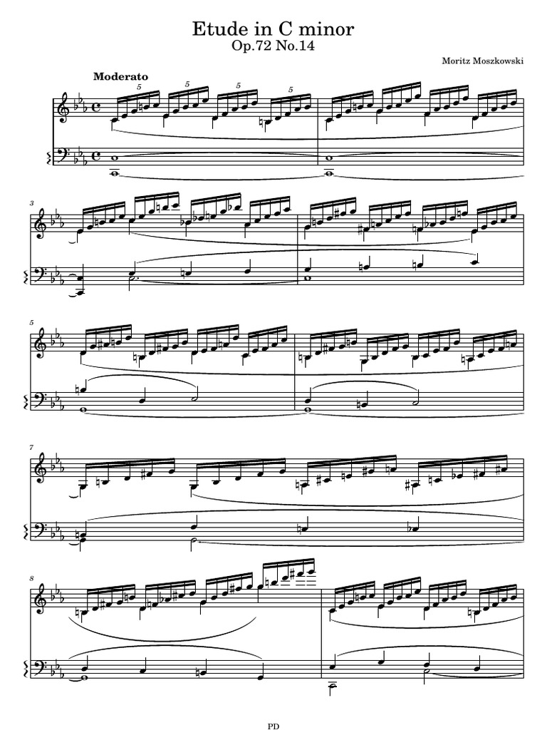 Moszkowski - Etude in C Minor, Op.72 No.14 | PDF
