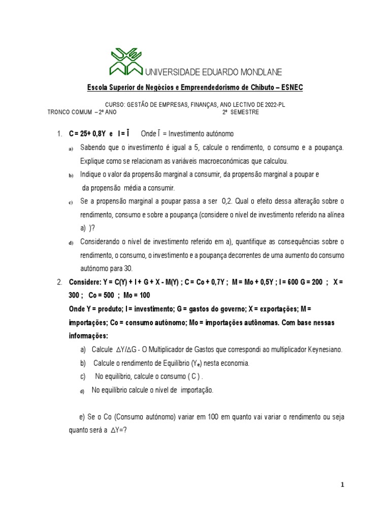Análise da Função Consumo Keynesiana | PDF | Negócios | Métodos e ...