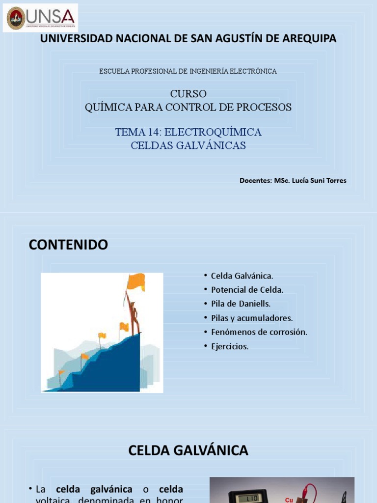 Tema 14 Electroquimica Celdas Galvanicas | PDF | Corrosión | Química