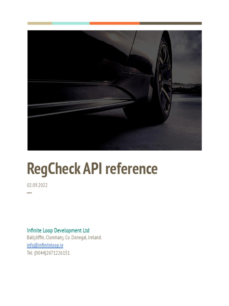 RegCheck API reference documentation | PDF | Manufactured Goods | Vehicles