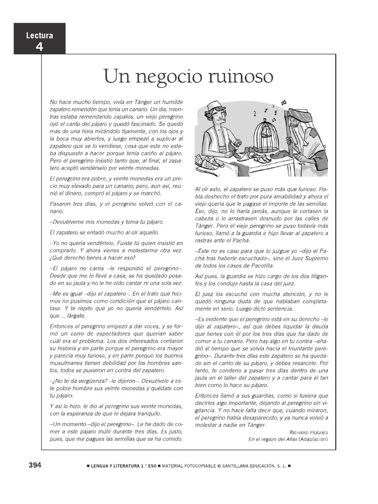 Pruebas Comprensión Lectora 1 ESO | PDF