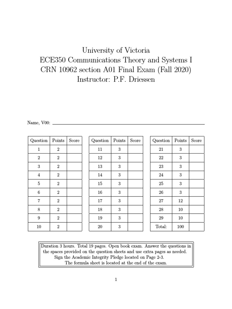 ECE350 Final Exam Overview | PDF | Frequency Modulation | Modulation