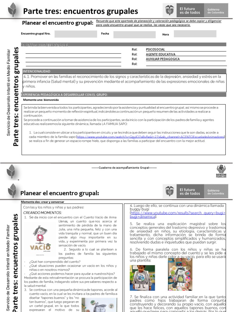 Taller Educativo Grupal Modalidad Familiar ICBF | PDF