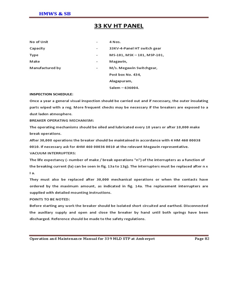 33KV HT Panel | PDF | Electrical Connector | Transformer