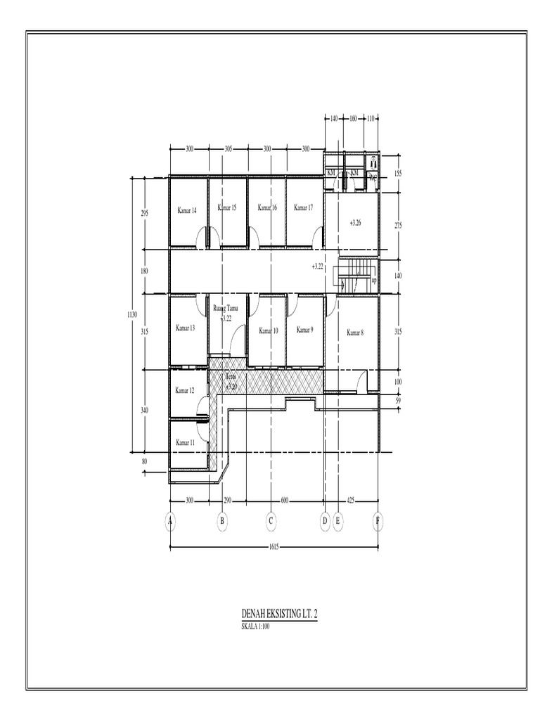 Denah Eksisting Lt. 2: B C A D E F | PDF