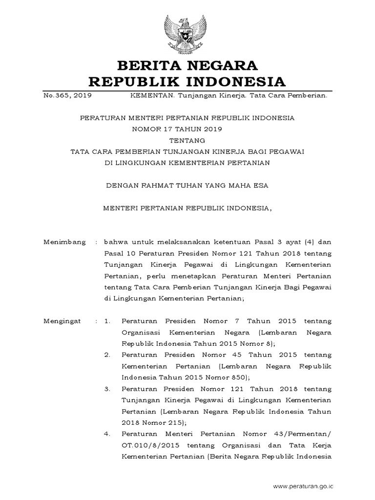 Permentan Nomor 17 Tahun 2019 | PDF