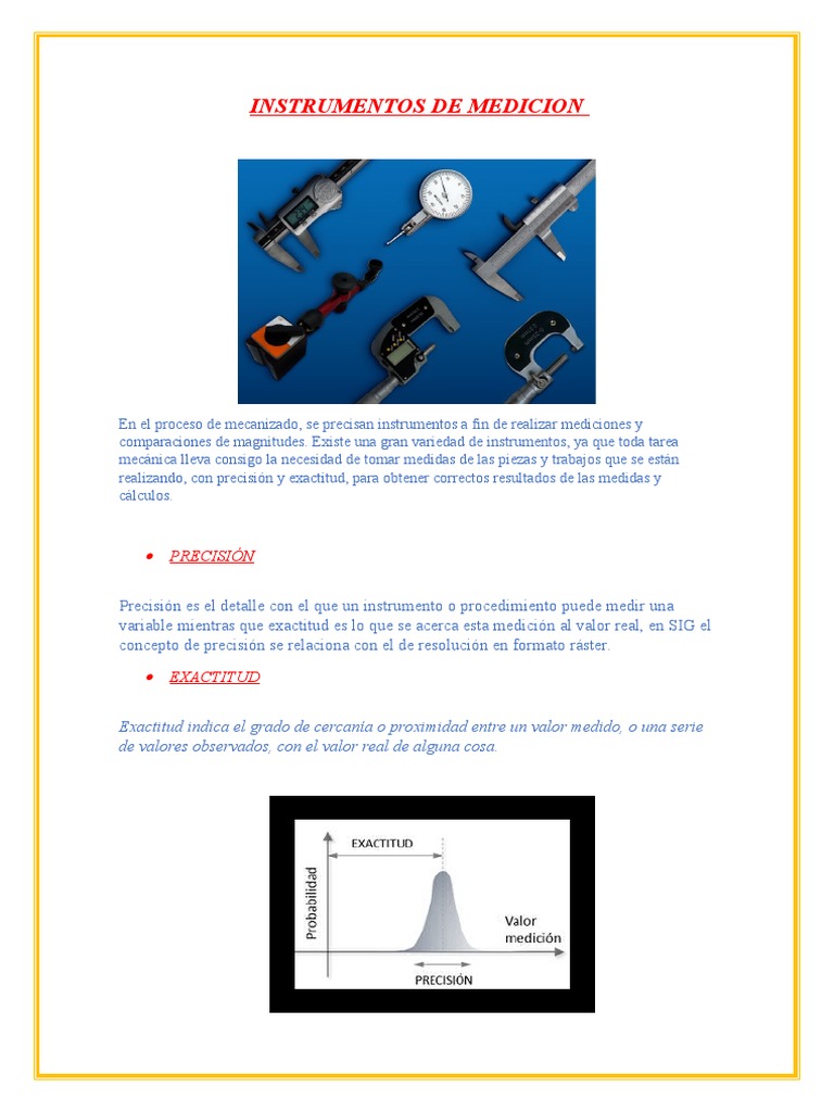 Instrumentos de Medicion | PDF | Exactitud y precisión | Medición