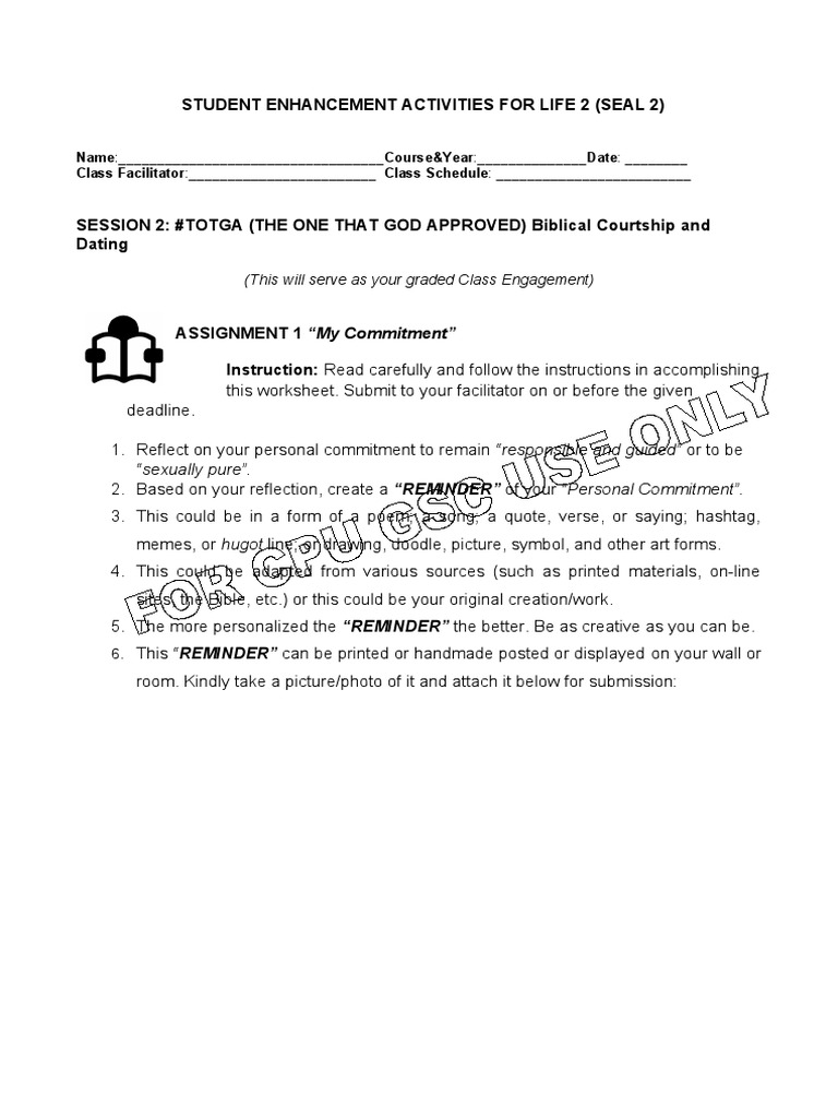 SEAL 2 Session 2 #TOTGA - Worksheet-1 | PDF