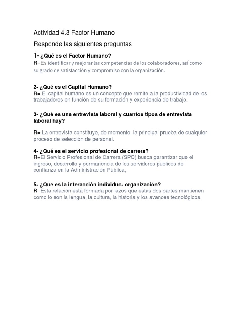 4.3 Factor Humano | PDF