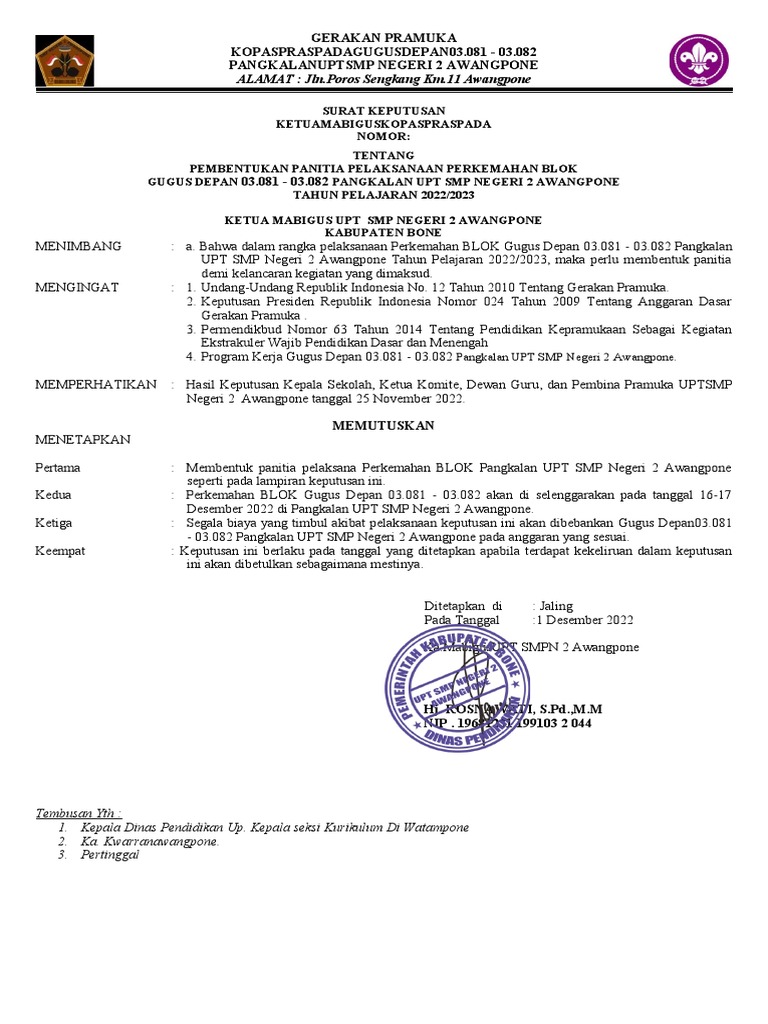 SK Panitia PerJUSA 2022-2023 | PDF