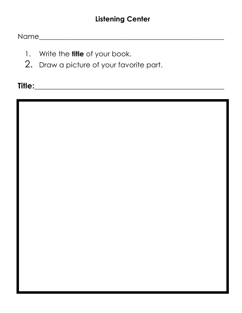 Listening Center Activity Sheet | PDF | Home & Garden | Self-Improvement