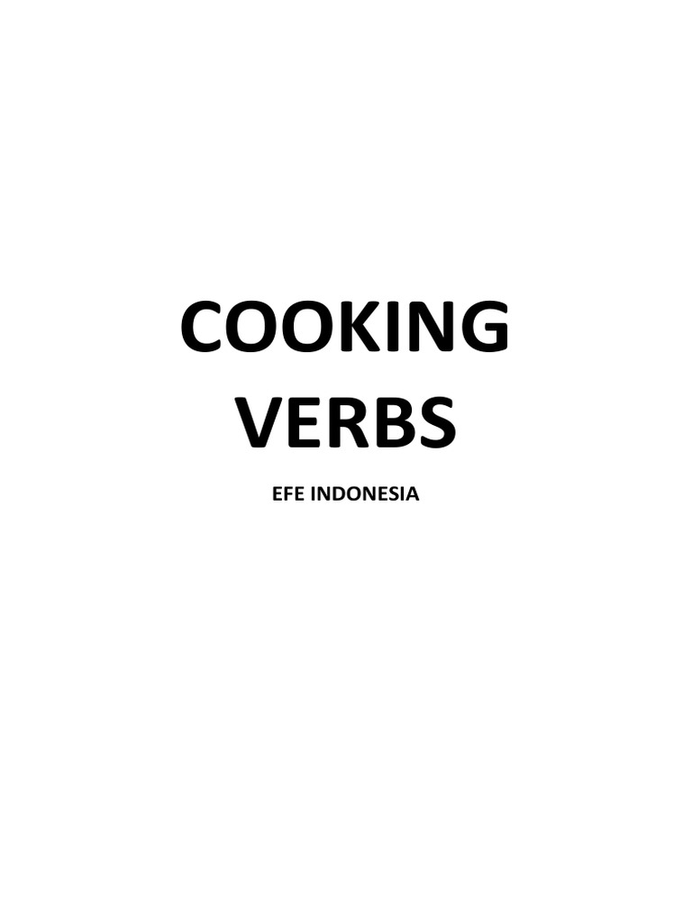 Indonesian Cooking Verbs Exercises | PDF