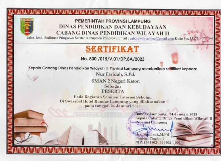 Sertifikat Literasi | PDF